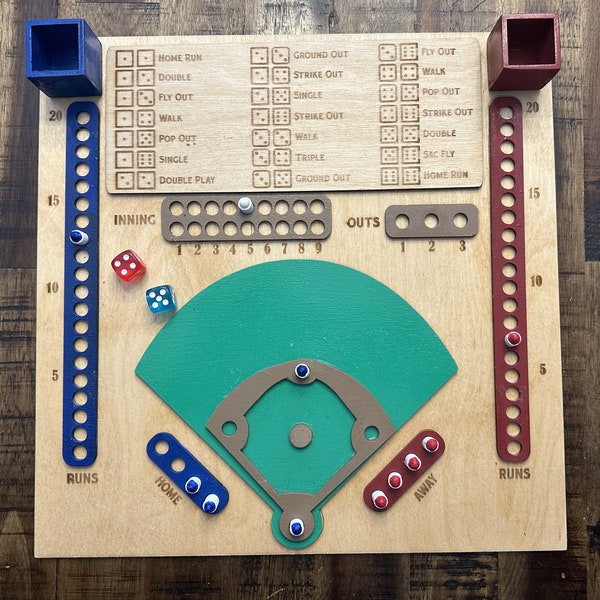 Baseball Dice Board Game - Etsy