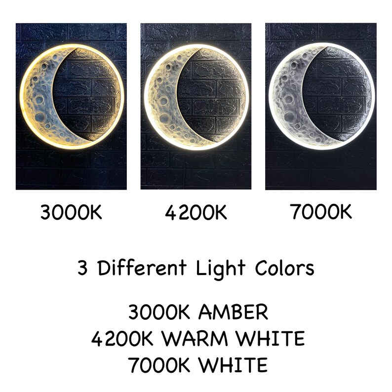 Decorative Moon Wall Lamp Sconce, Moon Wall Lamp With Led, Moon Shaped ...