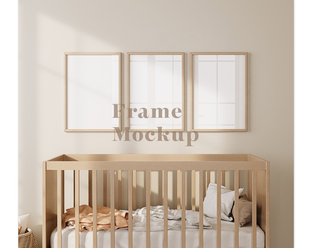 Frame Mockup Nursery in Home Interior, Child Room 3 Frame Mock Ups ...