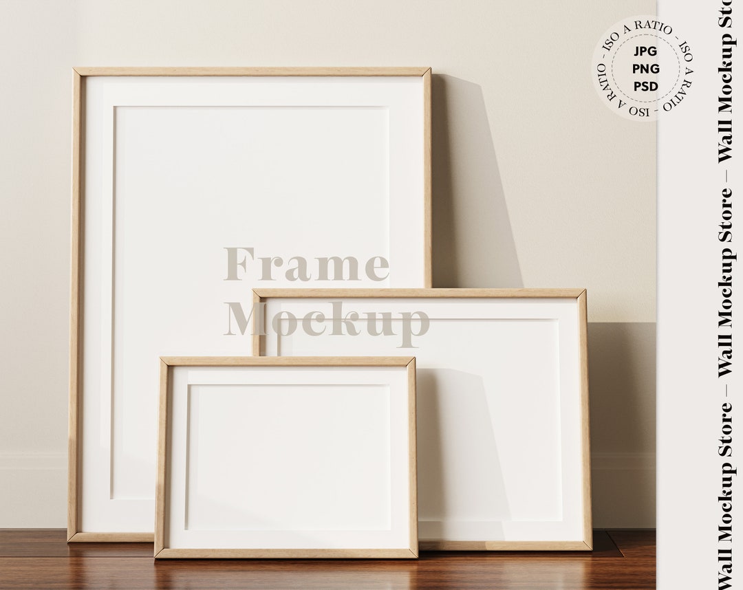 3 Frame Mockup, Three Frame Mockup Mix Mockup Set, Wood Frame Mock-up ...