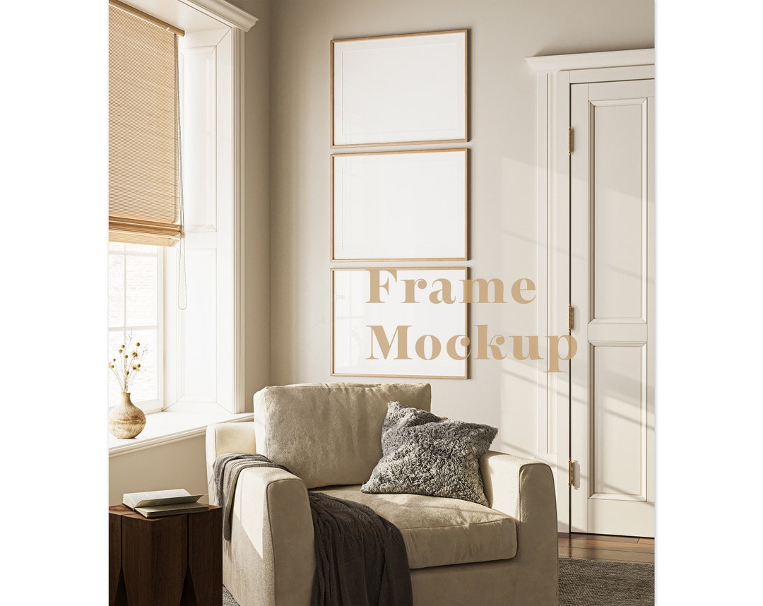 3 Frame Mockup, Three Horizontal Frame Mockup, 3 Landscape Mock Up ...