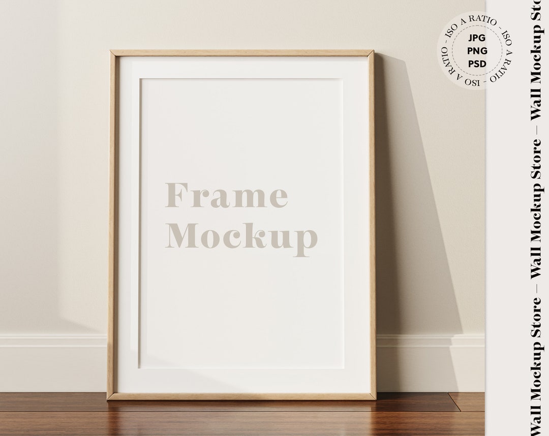 Single Vertical Frame Mockup, Wood Frame Mockup in Boho Interior, Print ...