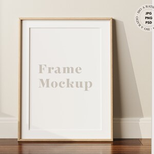Single Vertical Frame Mockup, Wood Frame Mockup in Boho Interior, Print ...
