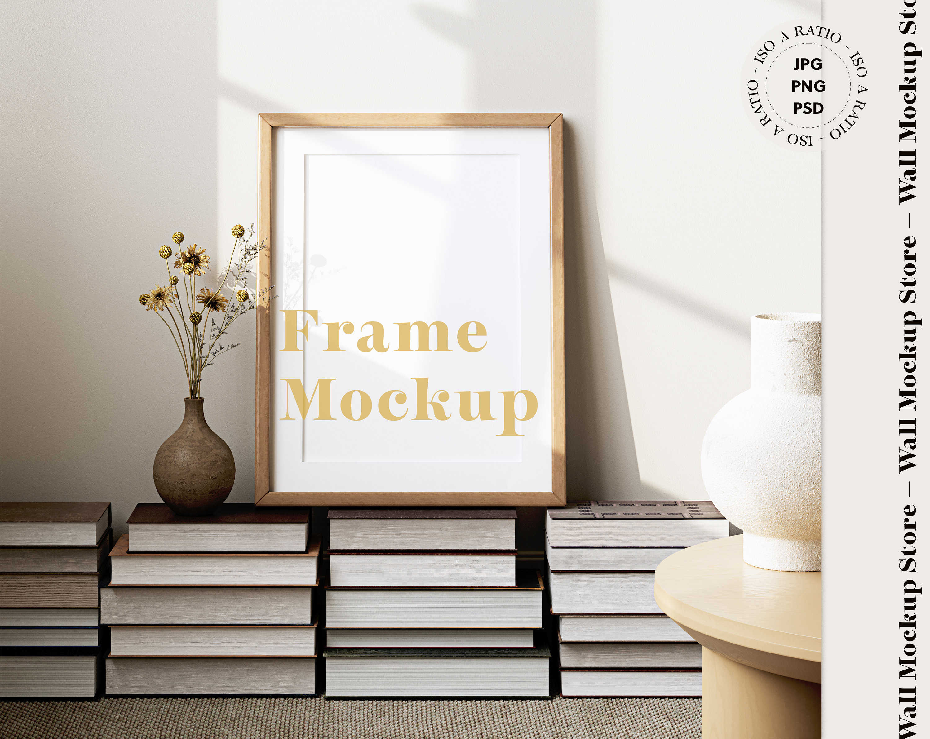 Single Vertical Frame Mockup, Wood Frame Mock-up, Natural Light Mockup ...