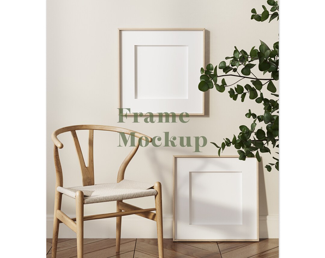 Frame Mockup, Two Square Frame Mockup, Gallery Wall Mockup, Frame ...