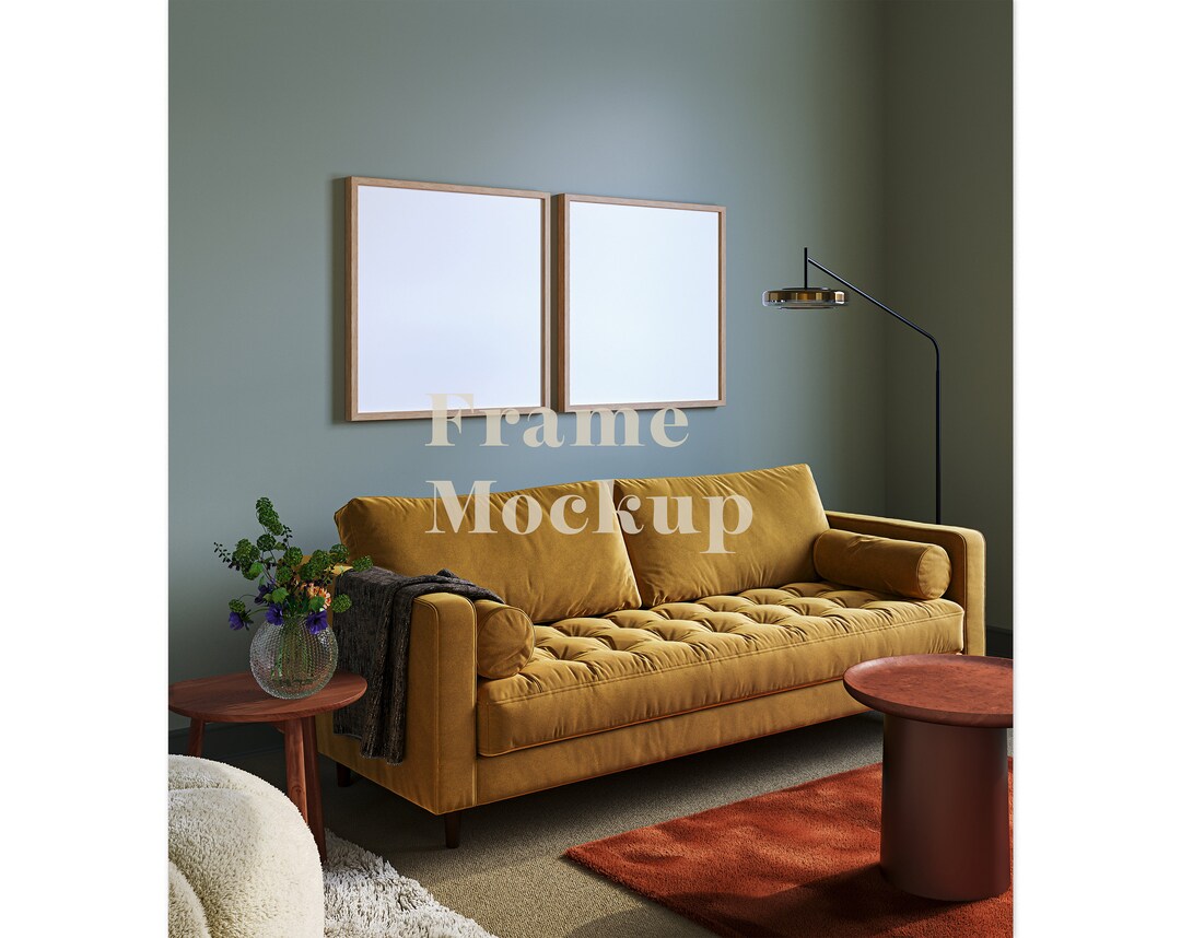 Frame Mockup, Two Square Frame Mockup, Gallery Wall Mock Up, Frame Mock ...