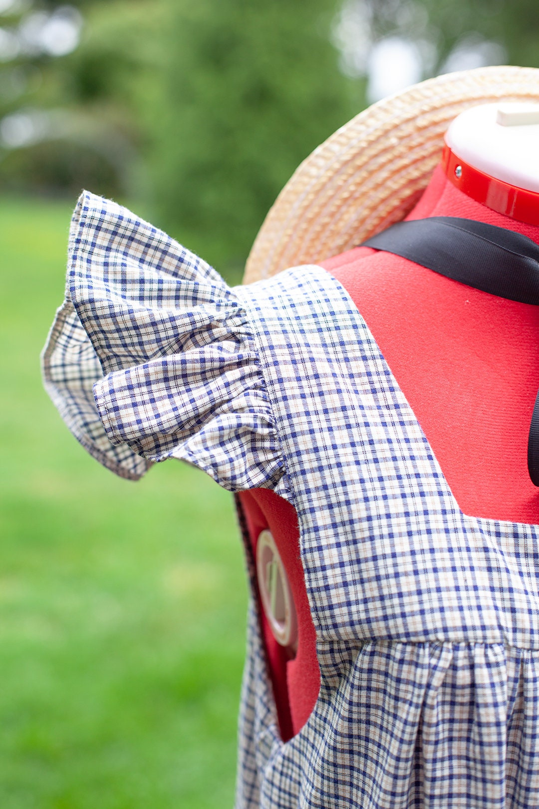 Harlow Pinafore Dress in Blue Check Cotton - Etsy