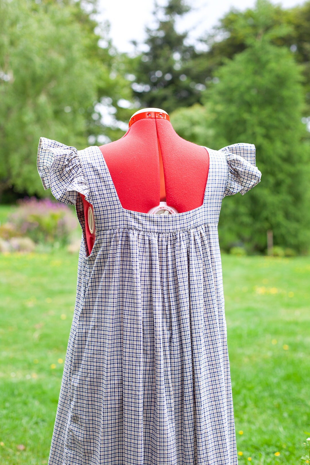 Harlow Pinafore Dress in Blue Check Cotton - Etsy