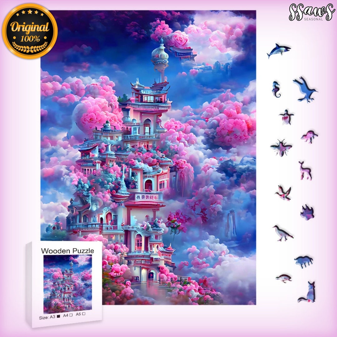 Wooden Magical Fantasy Landscape Jigsaw Puzzle, Handcrafted Multi ...