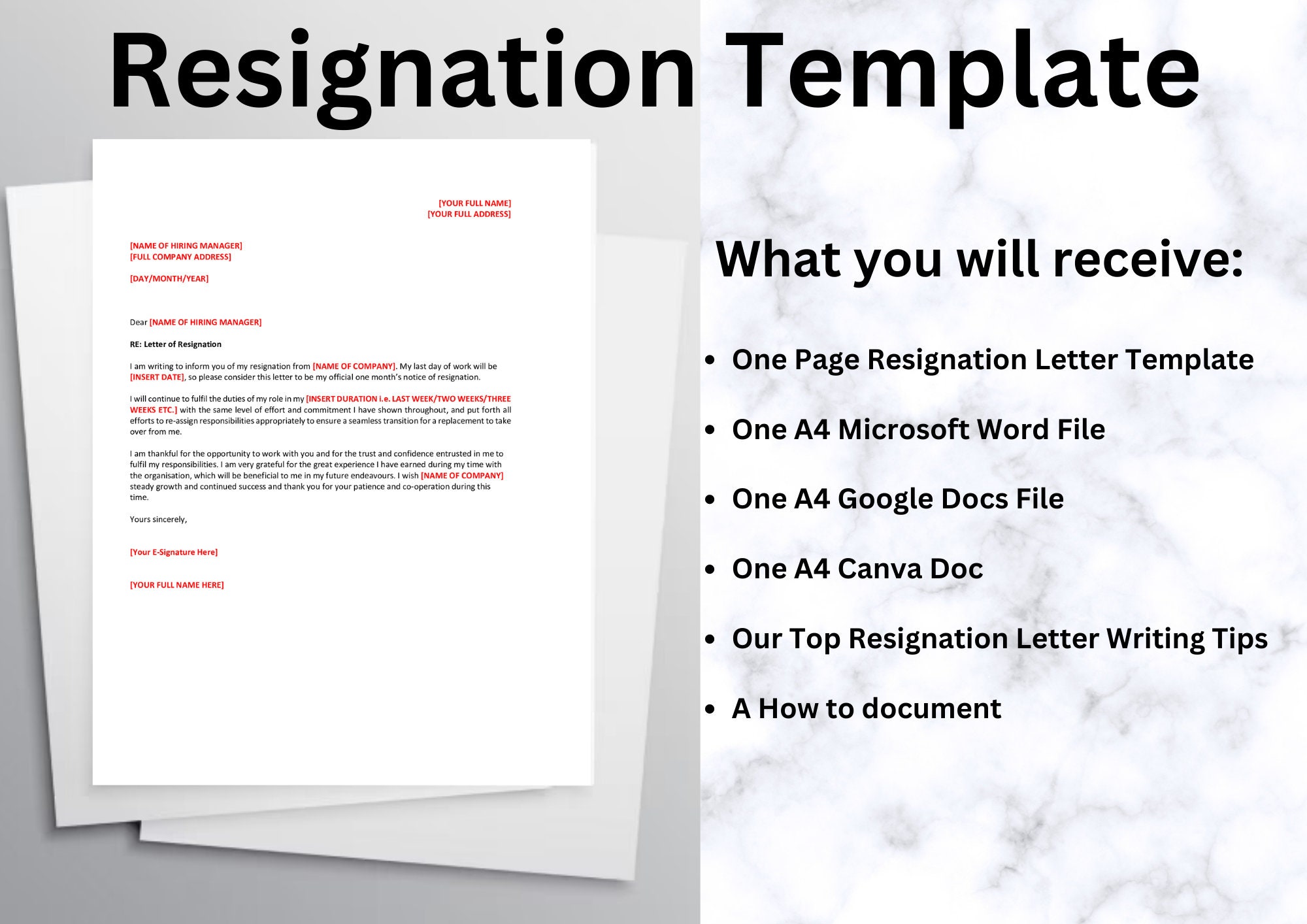 Professional Resignation Letter Template Canva Resignation Template ...