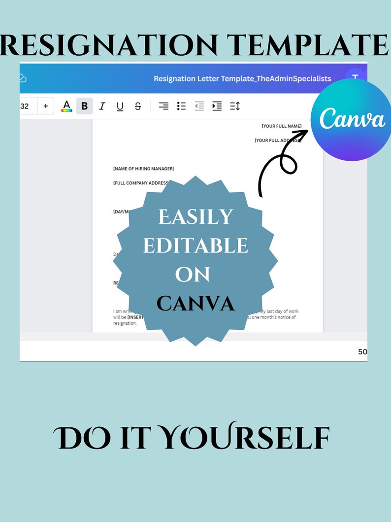 Microsoft Word Resignation Letter Professional Notice Letter - Etsy