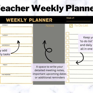 Weekly Teacher to Do List Template Daily Schedule Template Classroom ...