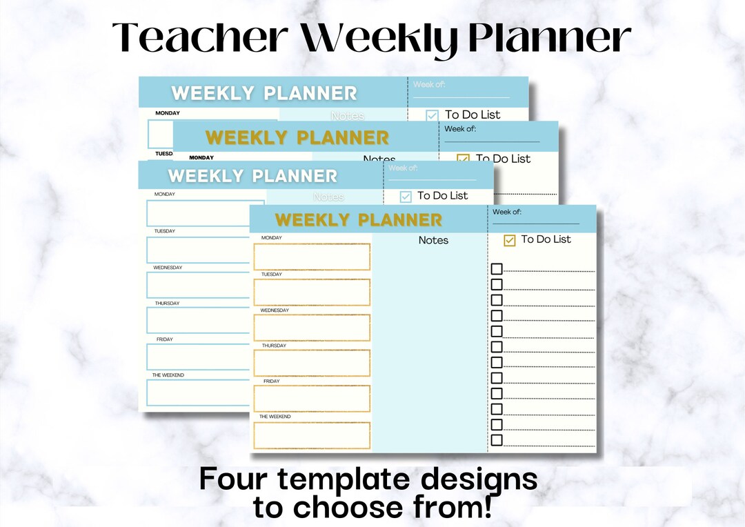 Teacher Weekly Planner Template Weekly Schedule Template to Do List ...