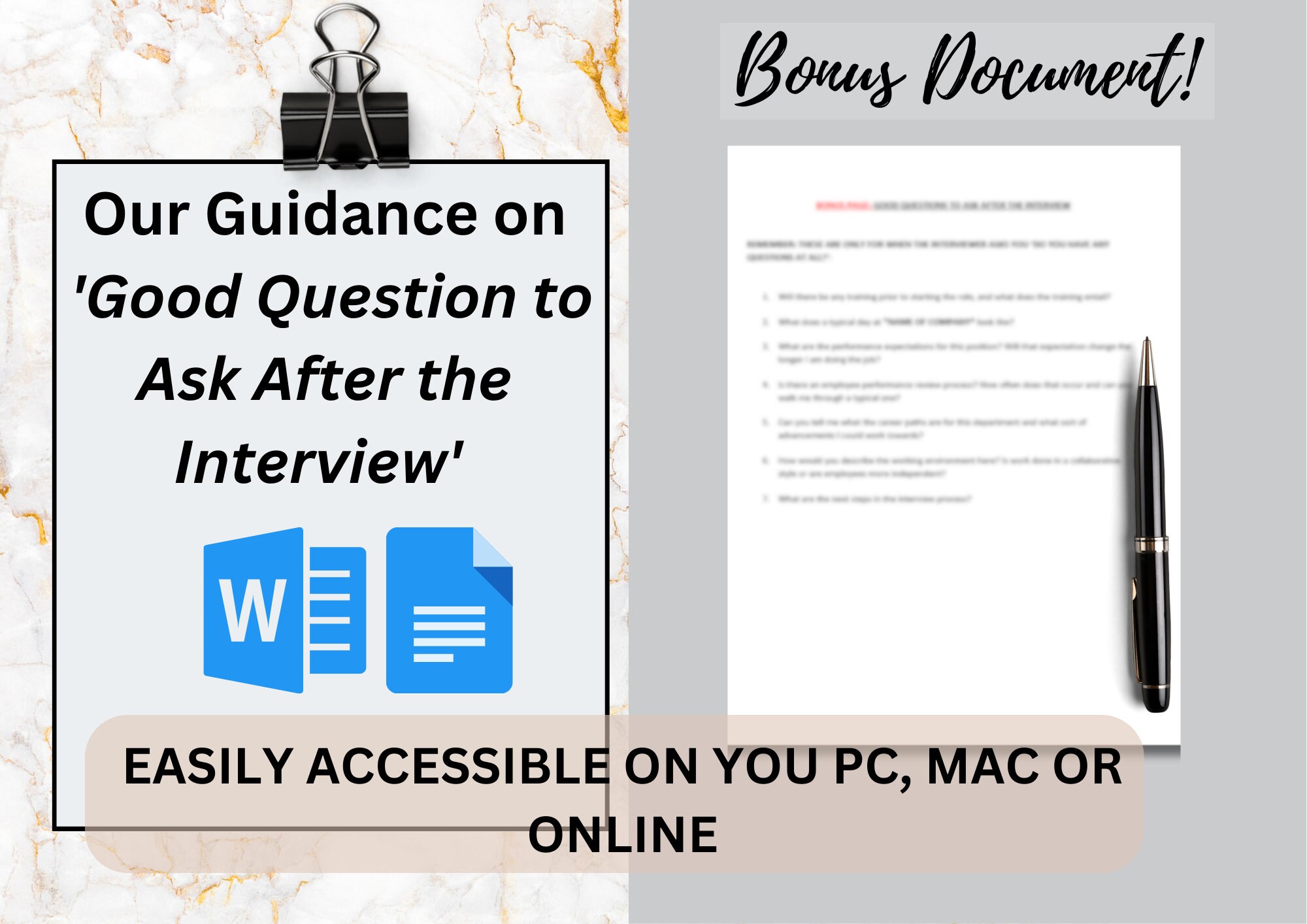 Digital Download Interview Tip Template for Professional New Role ...