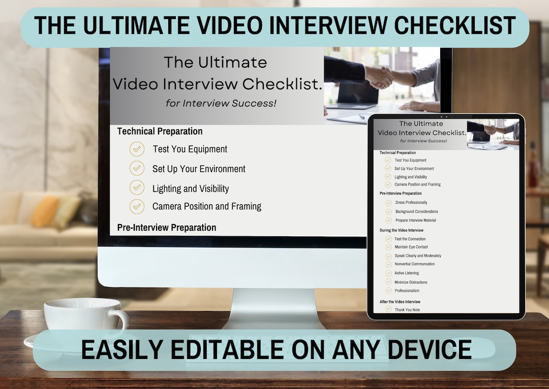 Video Interview Checklist for Interview Preparation for Professional ...