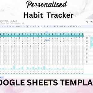 Goal Checker Spreadsheet Goal Tracker Template Track Habit Routine 30 ...
