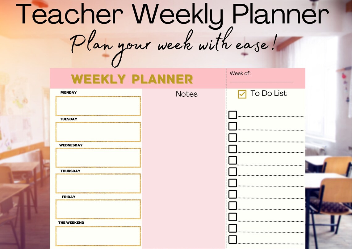Weekly Teacher to Do List Template Daily Schedule Template Classroom ...