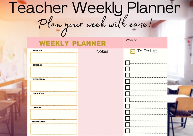 Weekly Teacher to Do List Template Daily Schedule Template Classroom ...