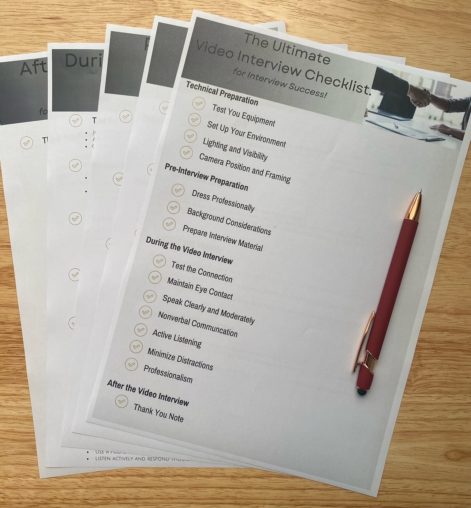 Video Interview Checklist for Interview Preparation for Professional ...