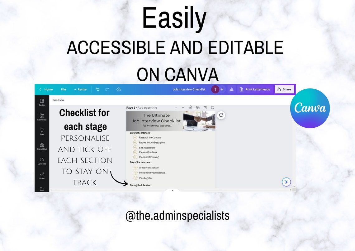 Interview Checklist Guide for Interview Preparation Template for ...