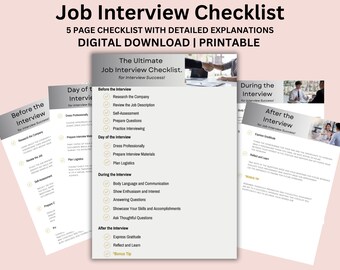 Interview Checklist Guide for Interview Preparation Template for ...