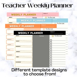 Weekly Teacher to Do List Template Daily Schedule Template Classroom ...