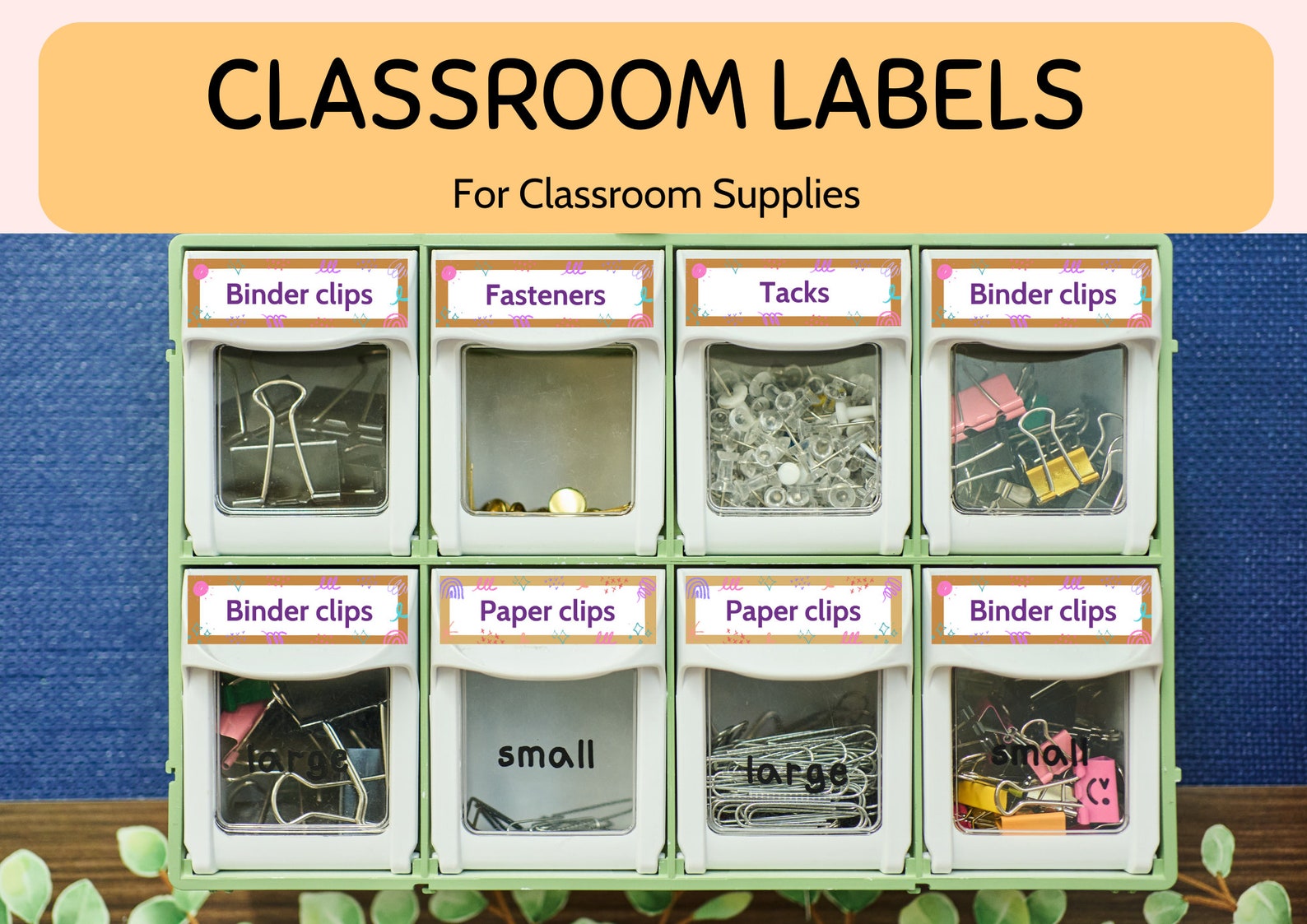 Editable Classroom Tray Labels for Classroom Teachers Organizer Labels ...