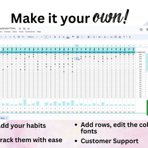 Goal Checker Spreadsheet Goal Tracker Template Track Habit Routine 30 ...