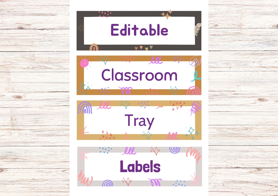Editable Classroom Tray Labels for Classroom Teachers Organizer Labels ...