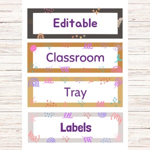 Editable Classroom Tray Labels for Classroom Teachers Organizer Labels ...