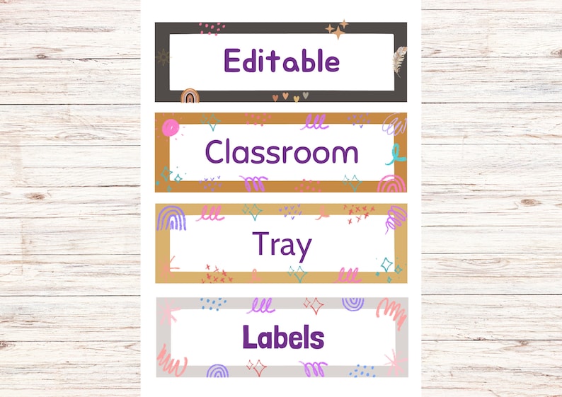 Editable Classroom Tray Labels for Classroom Teachers Organizer Labels ...