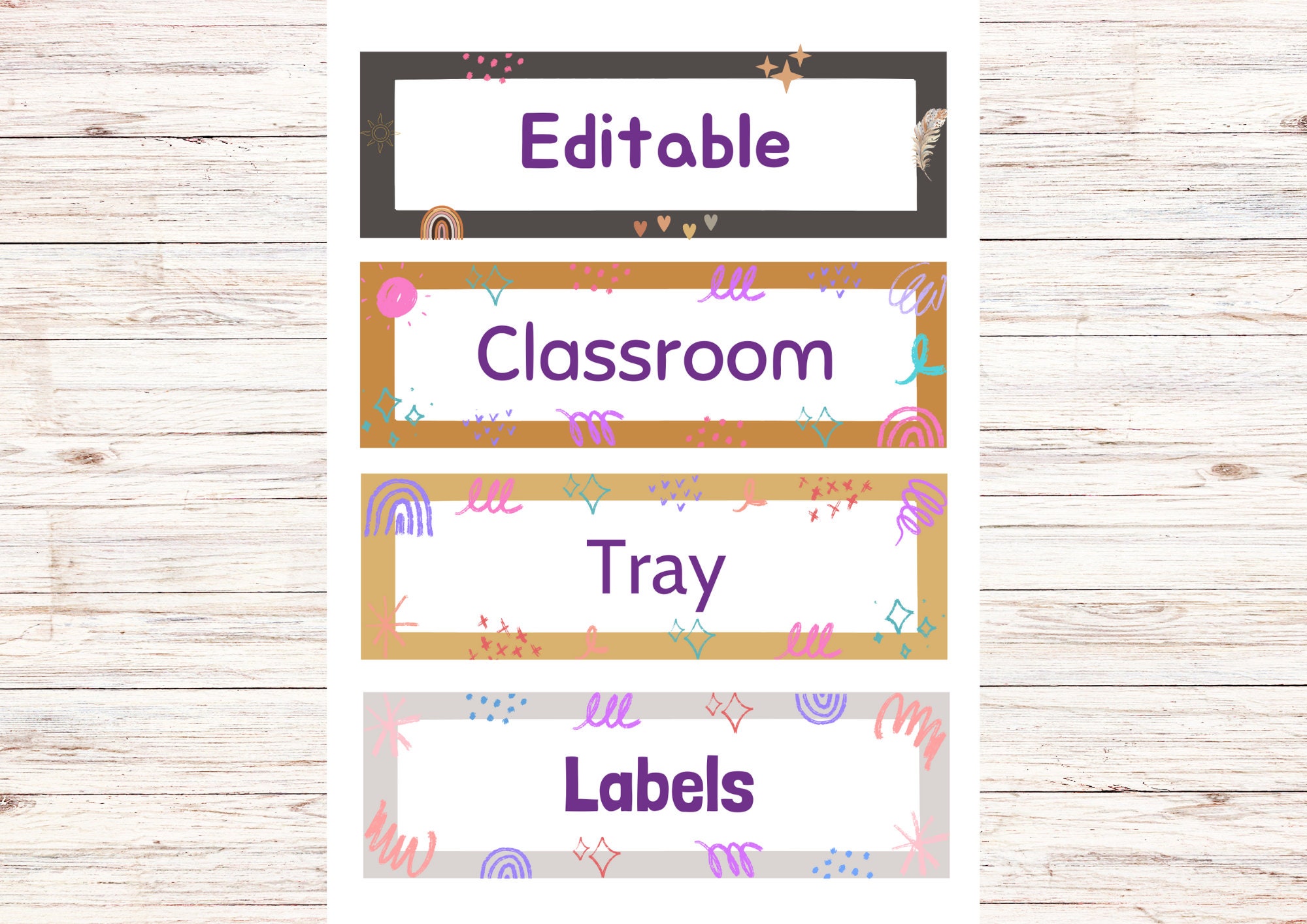 Editable Classroom Tray Labels for Classroom Teachers Organizer Labels ...