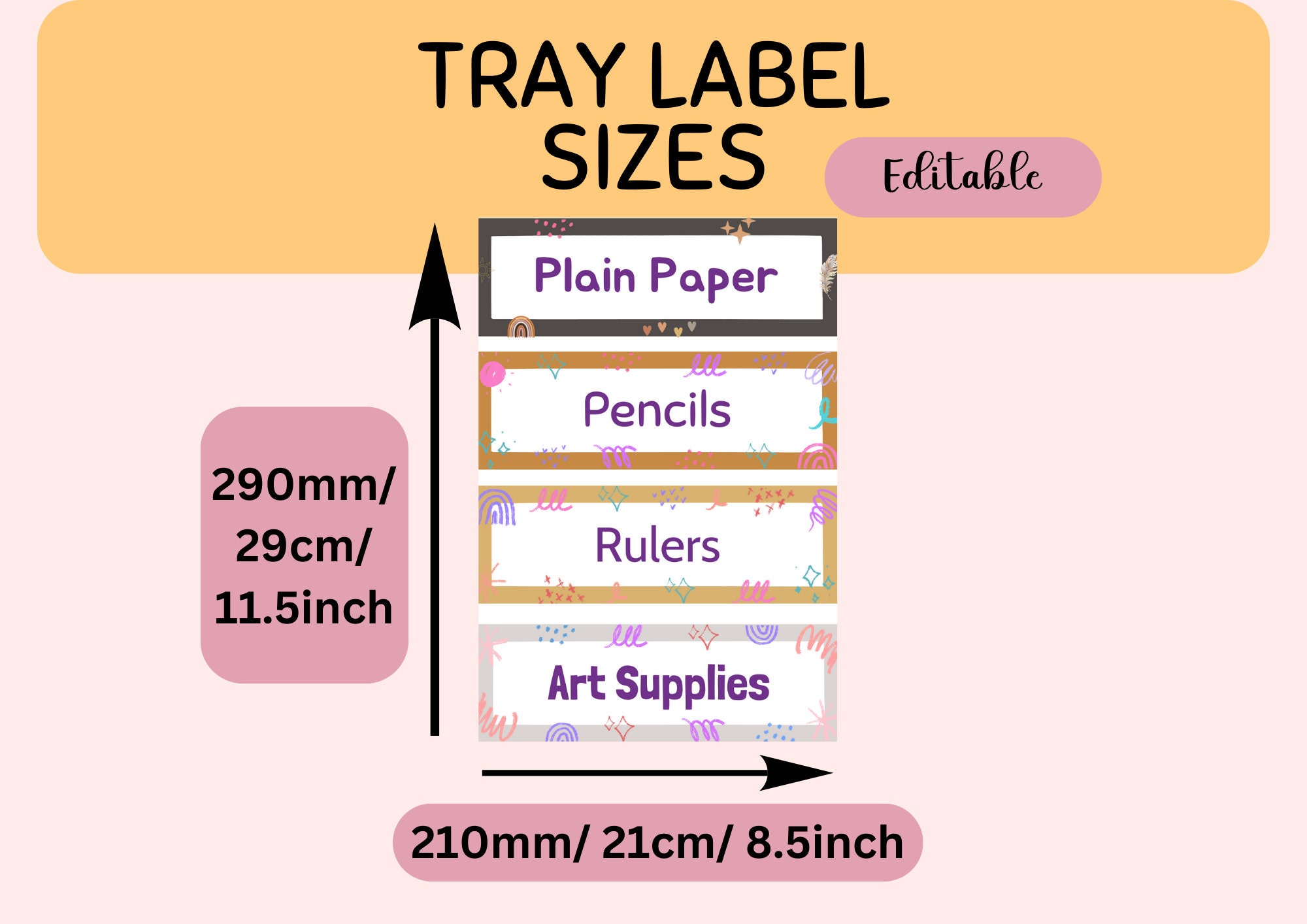 Editable Classroom Tray Labels for Classroom Teachers Organizer Labels ...