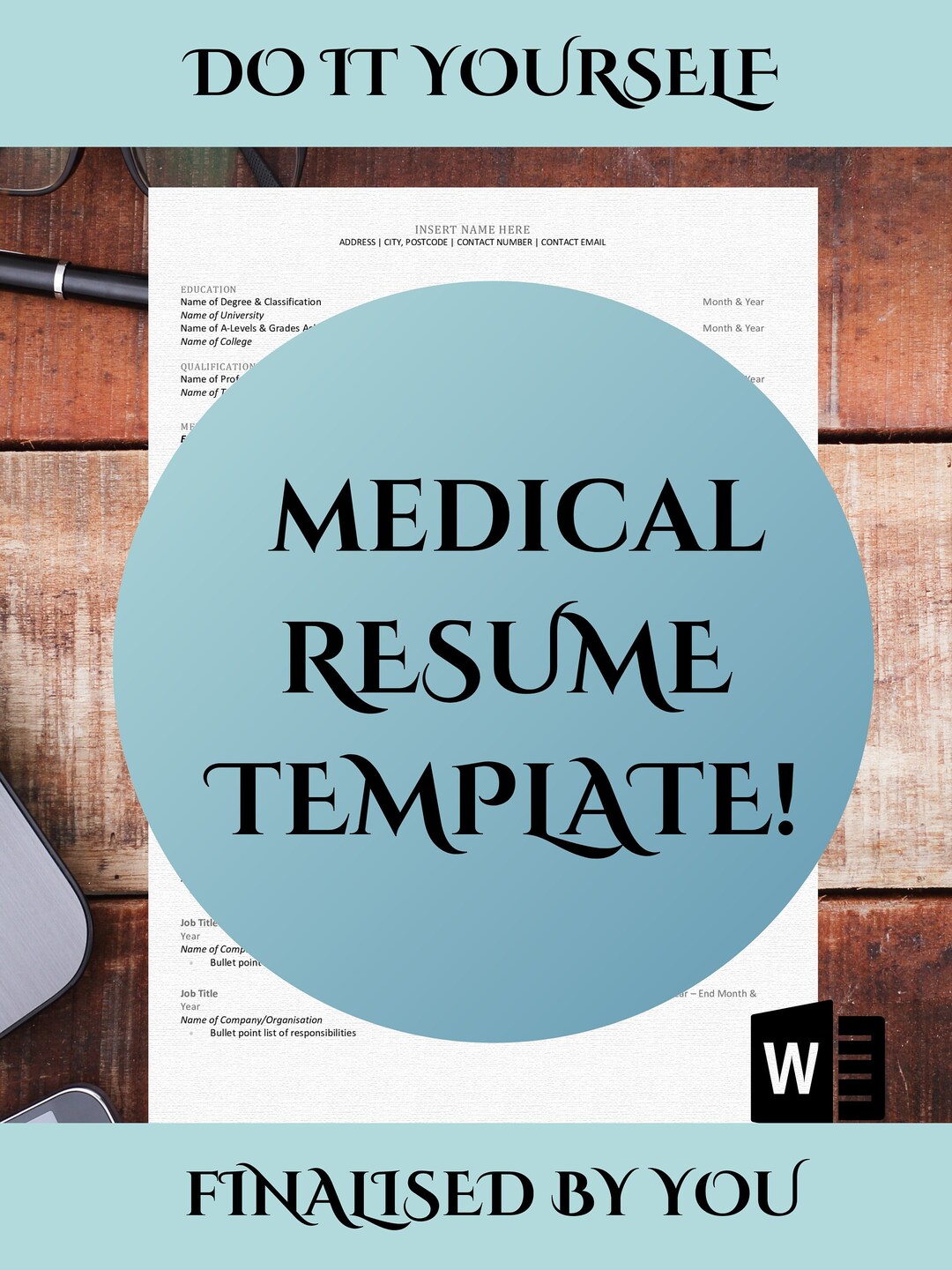 Medical CV Resume Template Medical Professional Resume Digital - Etsy