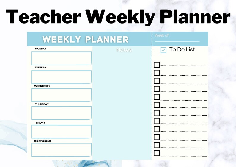 Weekly Teacher to Do List Template Daily Schedule Template Classroom ...