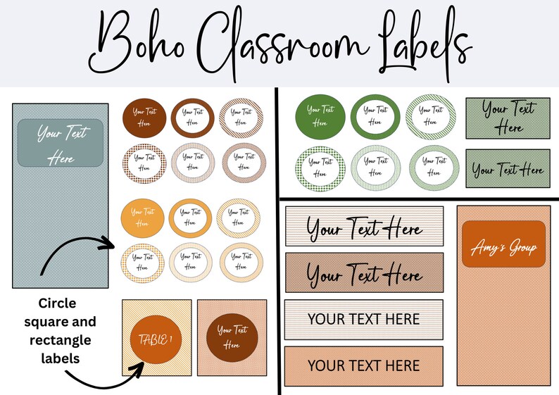 Classroom Decor Bundle Boho Classroom Decor for Teacher Personalized ...