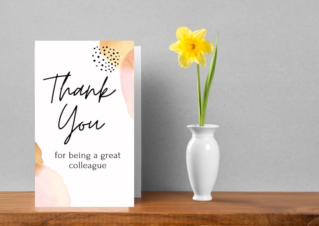Thank You Card for Work Colleague Gratitude Card for Colleague Thank ...