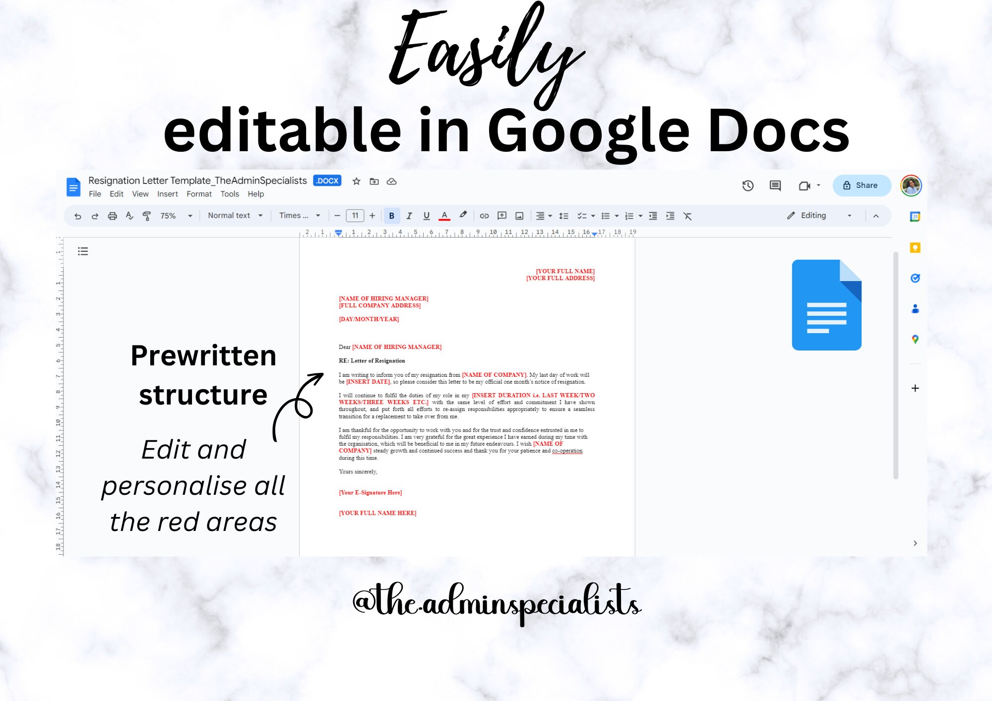 Microsoft Word Resignation Letter Professional Notice Letter - Etsy
