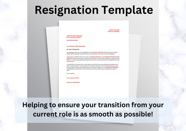 Google Docs Resignation Template Microsoft Word Resign Letter - Etsy