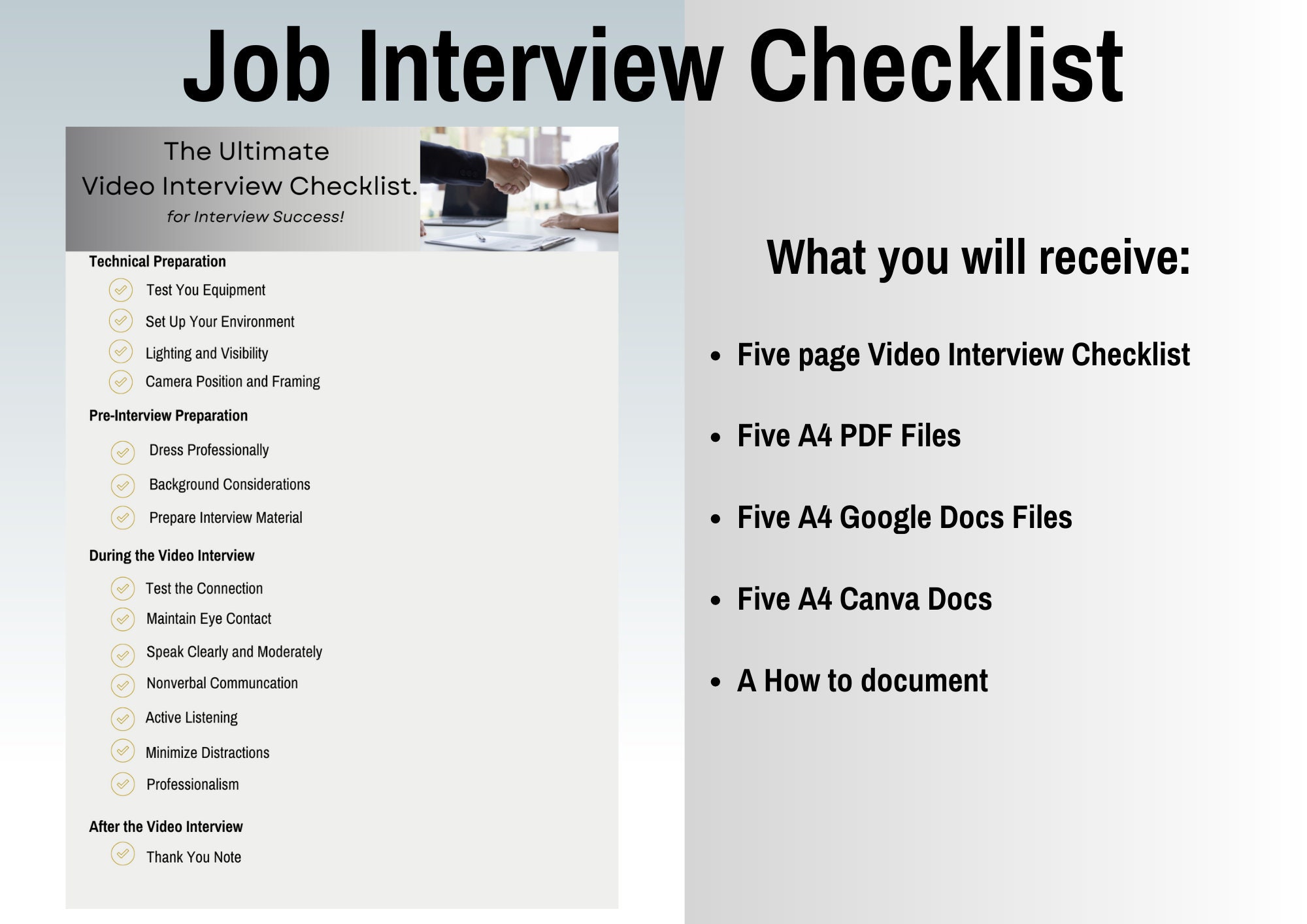 Video Interview Checklist for Interview Preparation for Professional ...