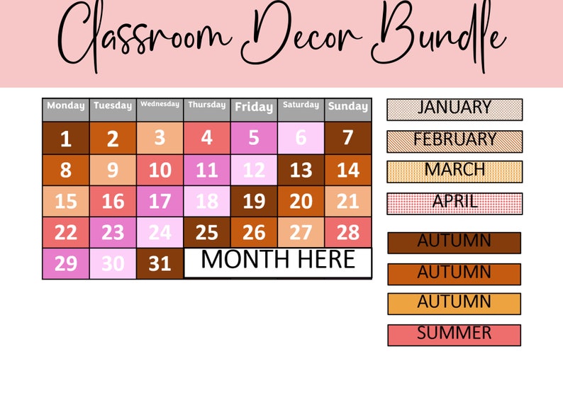 Classroom Decor Bundle Boho Classroom Decor for Teacher Personalized ...