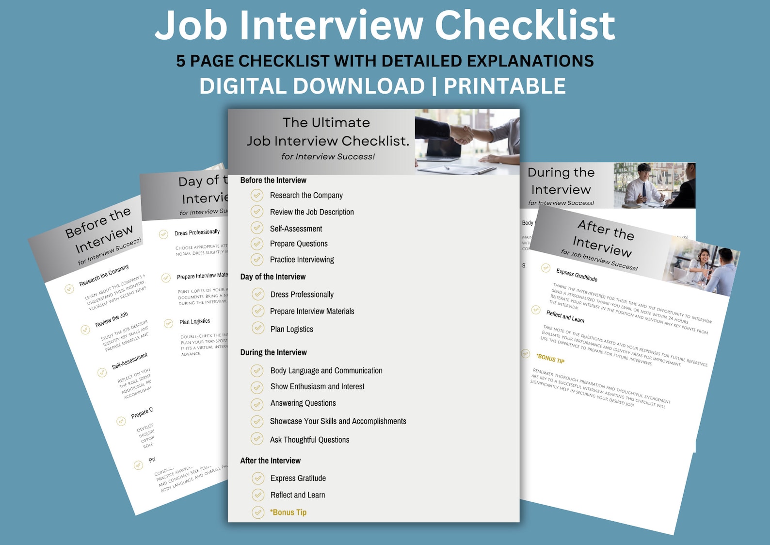 Interview Checklist Guide for Interview Preparation Template for ...