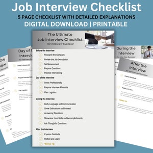 Interview Checklist Guide for Interview Preparation Template for ...
