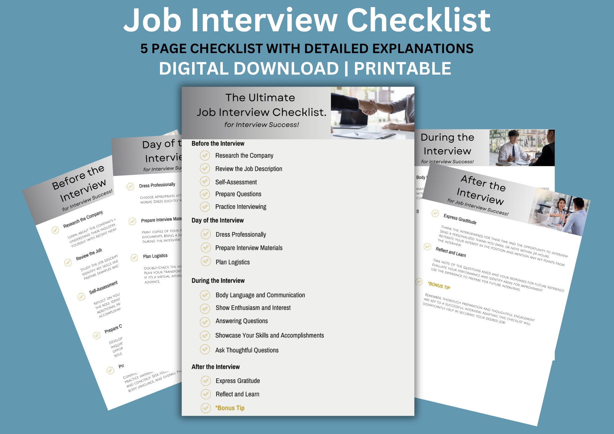 Interview Checklist Guide for Interview Preparation Template for ...