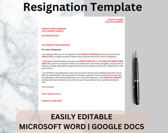 Resignation Letter Microsoft Template