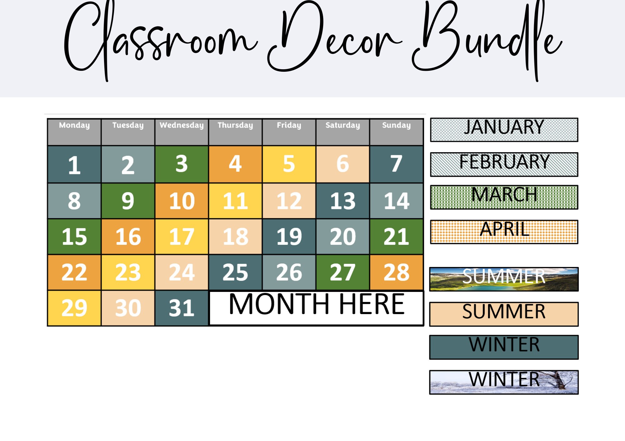 Classroom Decor Bundle Boho Classroom Decor for Teacher Personalized ...