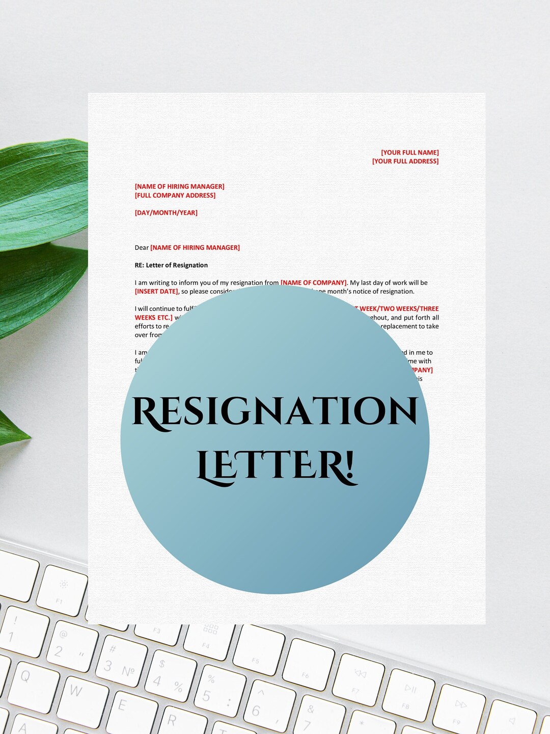 Professional Resignation Letter Template Canva Resignation - Etsy