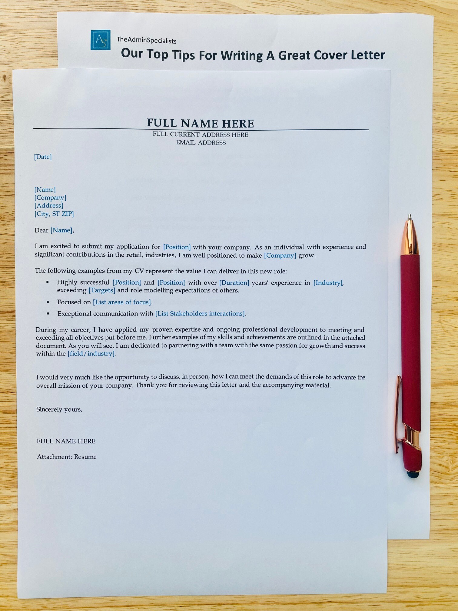 Printable Cover Letter Template for Professional Role Template Cover ...