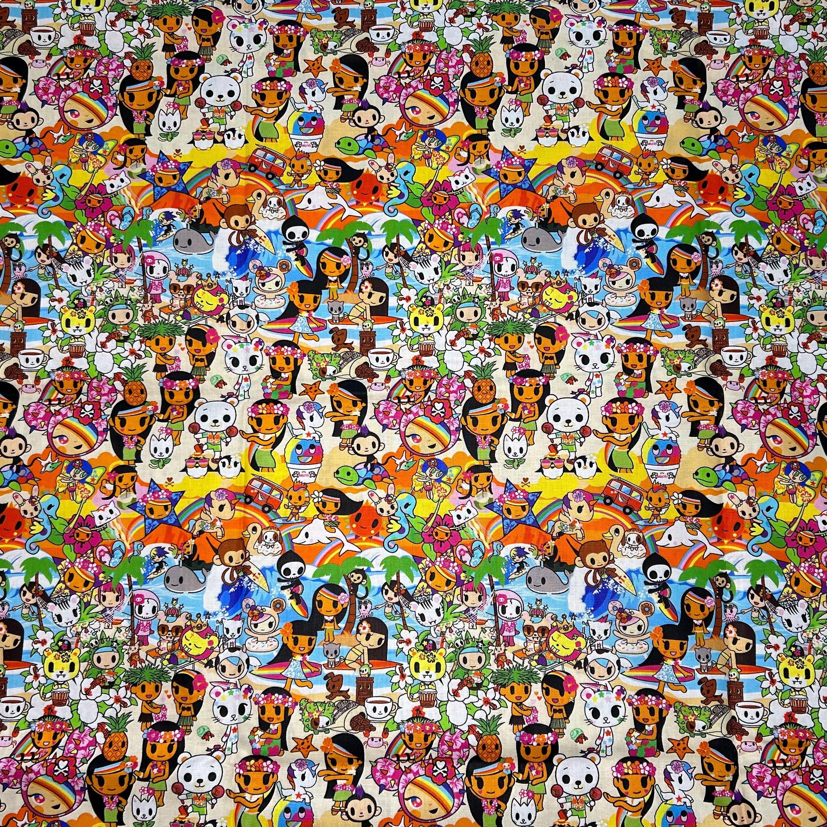 Tropical Tokidoki Unicorno Island Theme 100% Cotton Fabric - 44” Wide ...