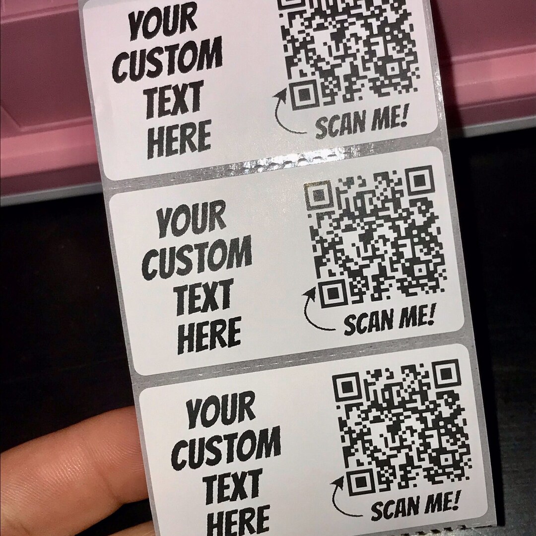 50 Custom QR Code Stickers Custom QR Code Labels 2.25 X 1.25 QR Code ...